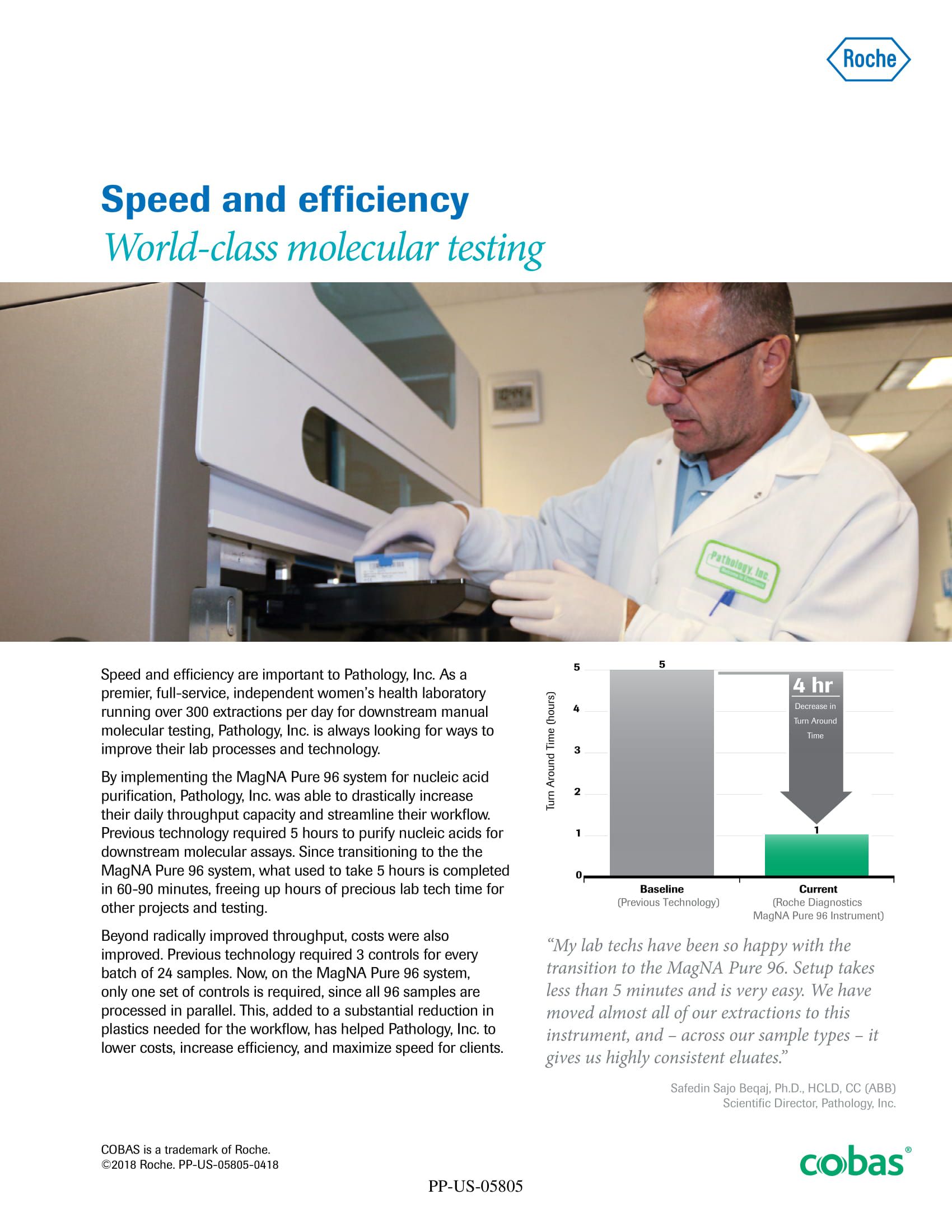 Pathology, Inc. — Speed and efficiency with the MagNA Pure 96 system